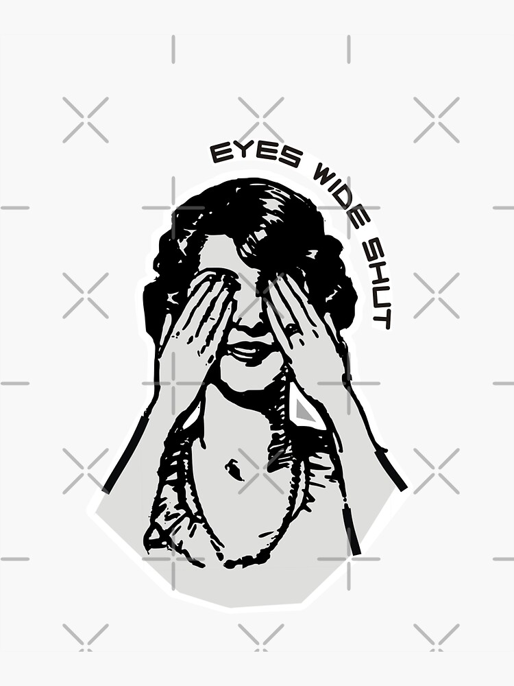 "Eyes Wide Shut . eyes closed girl" Sticker for Sale by OptLuv | Redbubble