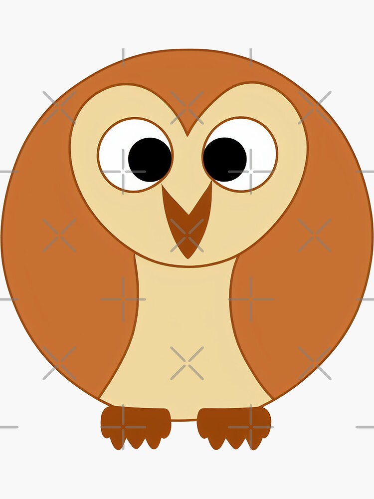 "A cartoonish round barn owl V" Sticker for Sale by BrachiaST | Redbubble