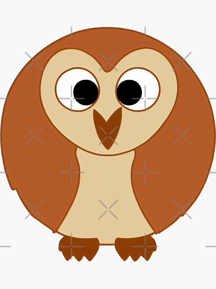 "A cartoonish round barn owl VI" Sticker for Sale by BrachiaST | Redbubble