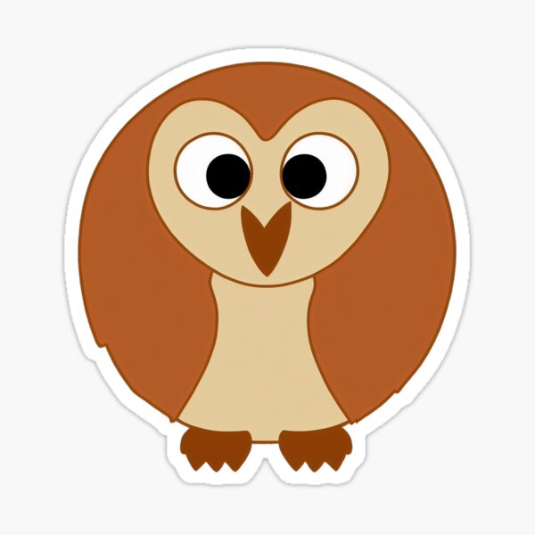"A cartoonish round barn owl VI" Sticker for Sale by BrachiaST | Redbubble
