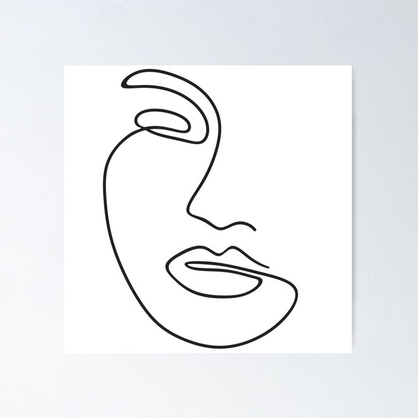 "Line Art Face" Poster for Sale by Andrew-George | Redbubble