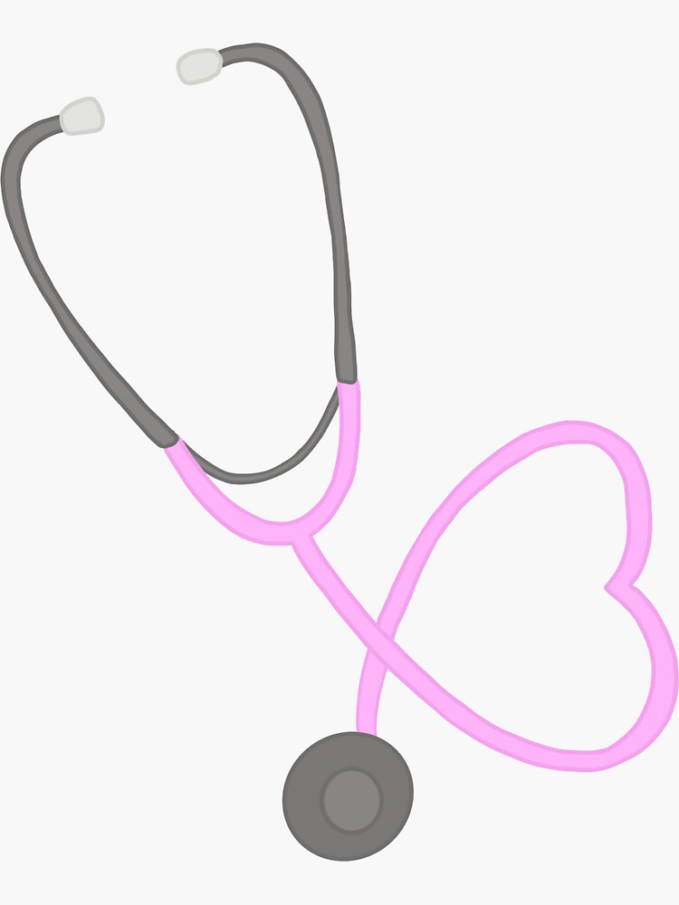 "Pink Heart Stethoscope" Sticker for Sale by RadTechRiegel | Redbubble