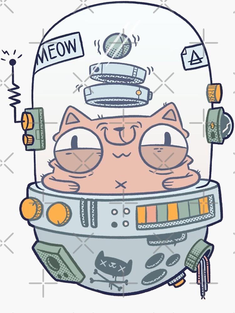 "Alien cat owl hunter" Sticker for Sale by PianoCafe | Redbubble