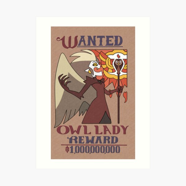 "The Owl House Harpy Eda Wanted Poster Stickers Prints" Art Print for ...