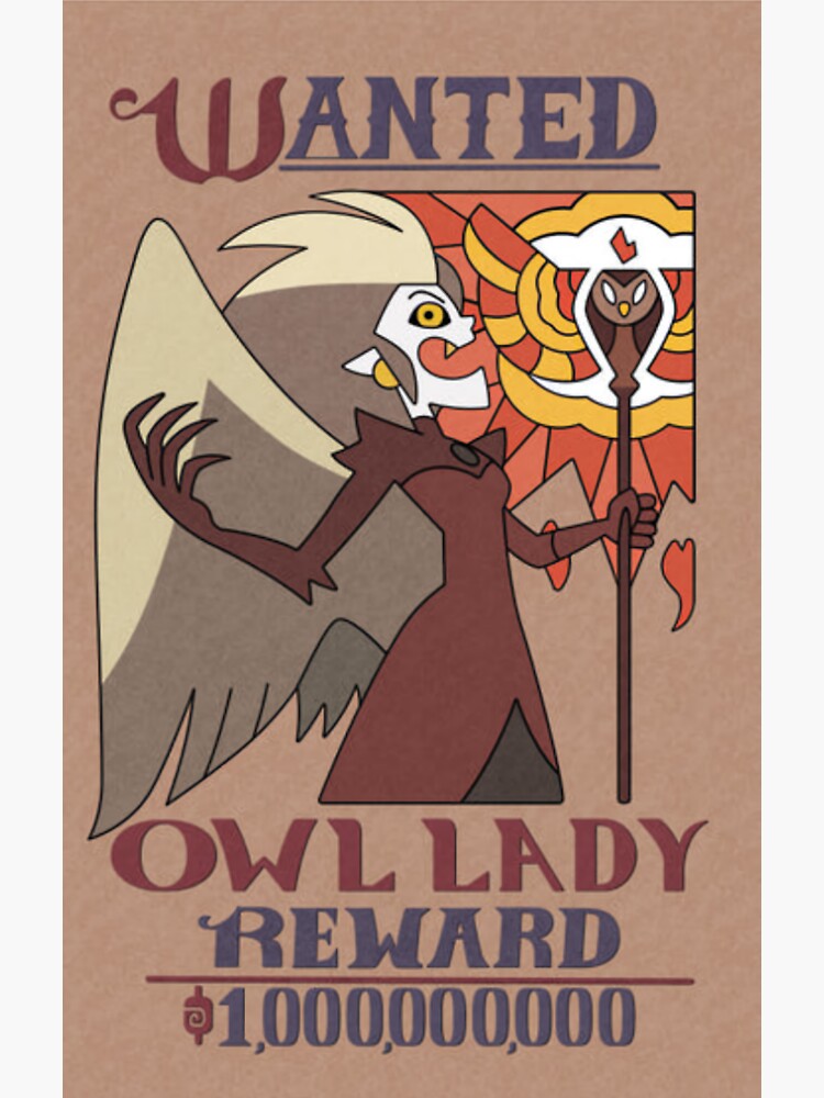 "The Owl House Harpy Eda Wanted Poster Stickers Prints" Sticker for ...