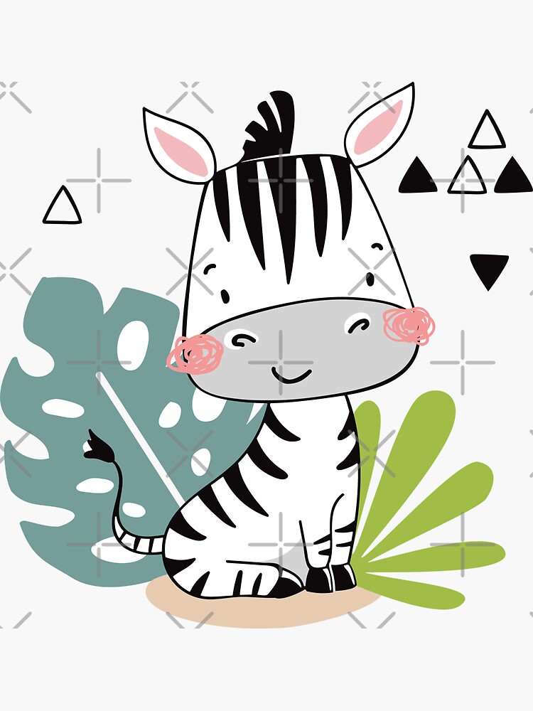 "Cute Laptop Sticker Zebra" Sticker for Sale by ChrisPrintables | Redbubble