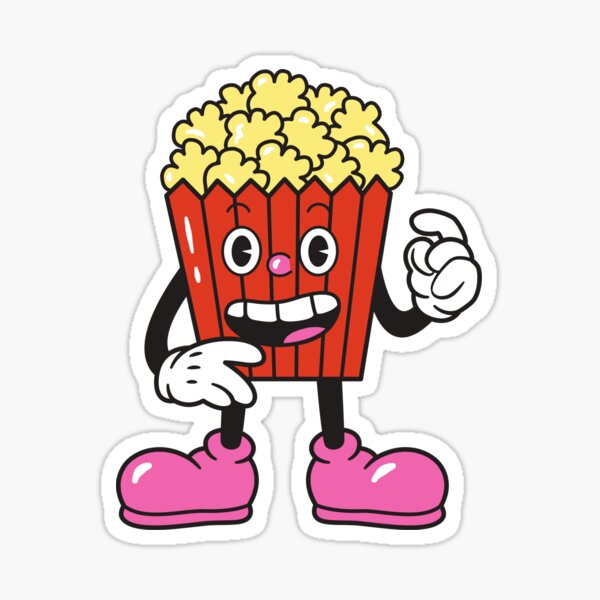 "Cute Popcorn" Sticker for Sale by Blackewhite | Redbubble