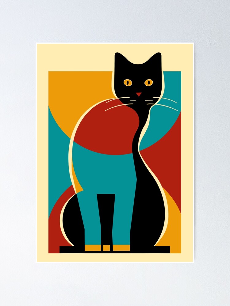 "Bauhaus cat 2" Poster for Sale by IcalsaidArt | Redbubble