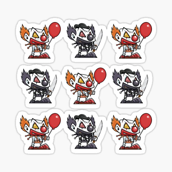Pegatina «Payaso aterrador Lindo adorable Payasos malvados Paquete de ...