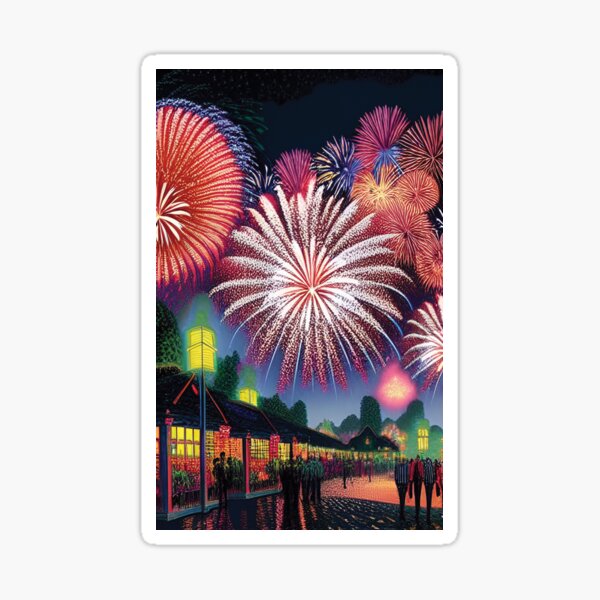 "4th of July Fireworks" Sticker for Sale by IWantHolidays | Redbubble
