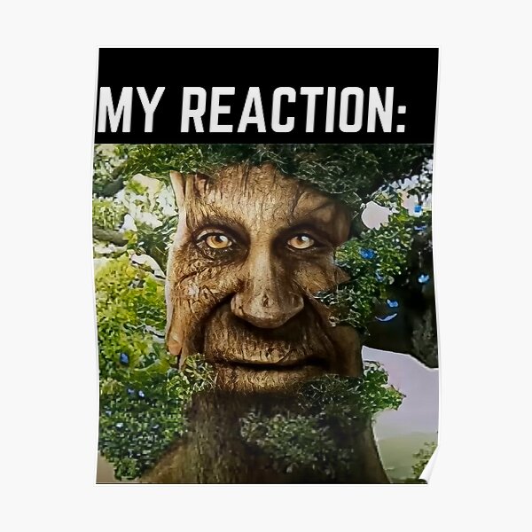 Póster «Meme del árbol místico sabio. Mi reacción» de T-Look | Redbubble