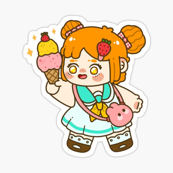 Cute Chibi Ice Cream Lover Character Sticker For Sale By Satchisatchi Redbubble