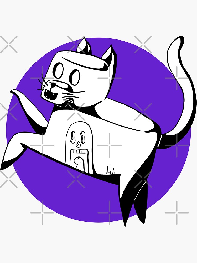 "Catmallow - The Marshmallow Cat" Sticker for Sale by Kashidori | Redbubble