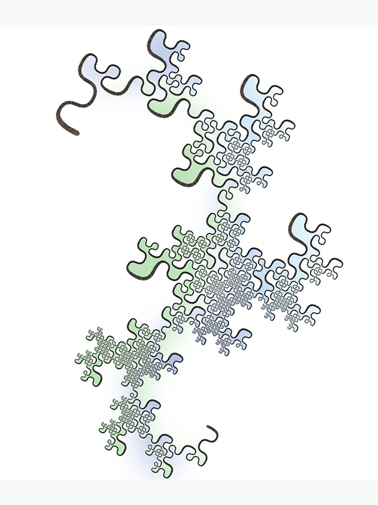 "Dragon Curve Fractal - 8 Steps Gradient Essential" Poster for Sale by ...