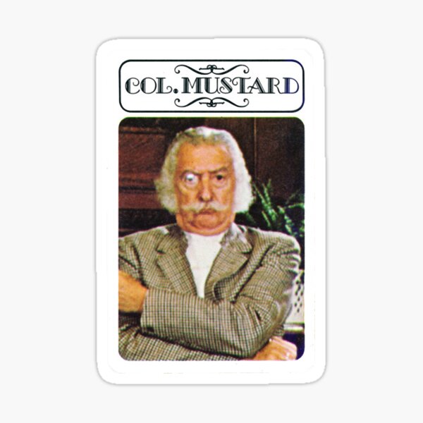 "Col Mustard - Clue Murder" Sticker for Sale by ZolaBancroft | Redbubble