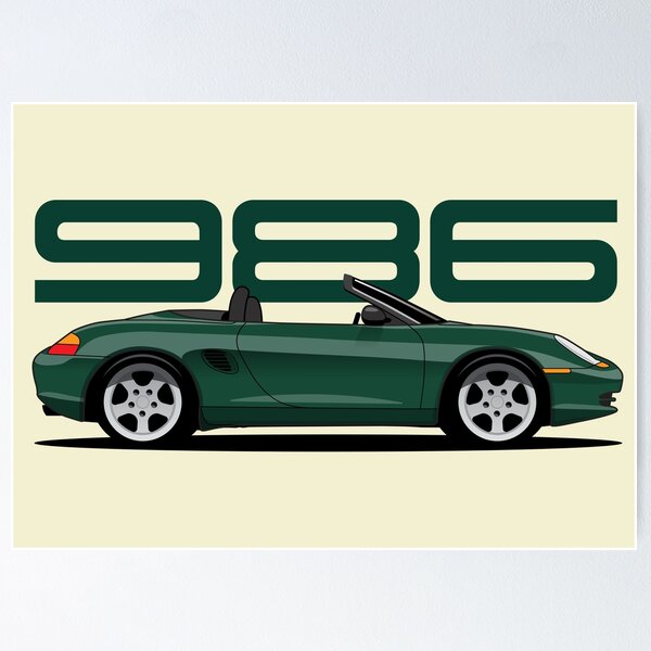 "Porsche 986 Boxster classic illustration Green" Poster for Sale by ...