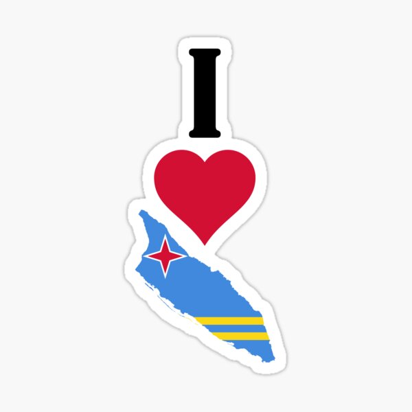 "I Love Aruba Vertical I Heart Aruba Country Flag Map" Sticker for Sale ...