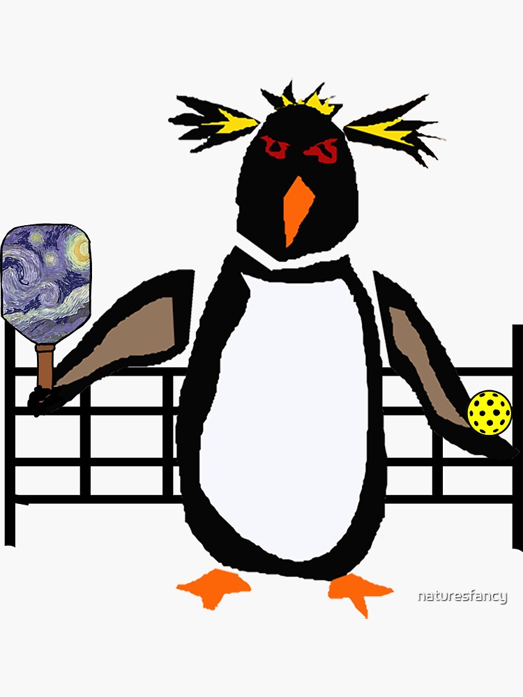 "Funny Penguin Playing Pickleball Sports" Sticker for Sale by ...