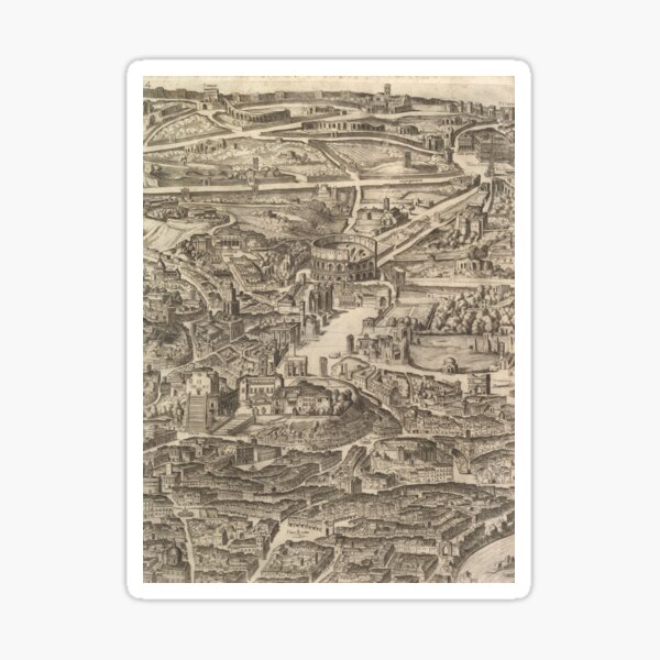 "Old Map of Rome" Sticker for Sale by margotana | Redbubble