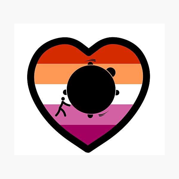 Lámina fotográfica «Corazón gráfico de inflación Orgullo LGBTQIA+ WLW ...