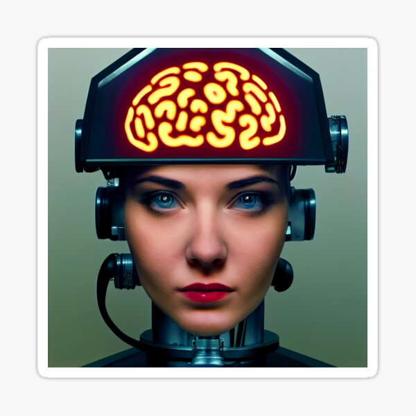 "Female cyborg woman" Sticker for Sale by Pikantz | Redbubble