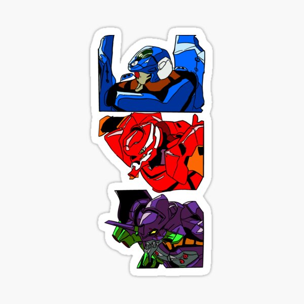 "Evangelion Eva " Sticker for Sale by AkumaNoSenshi | Redbubble