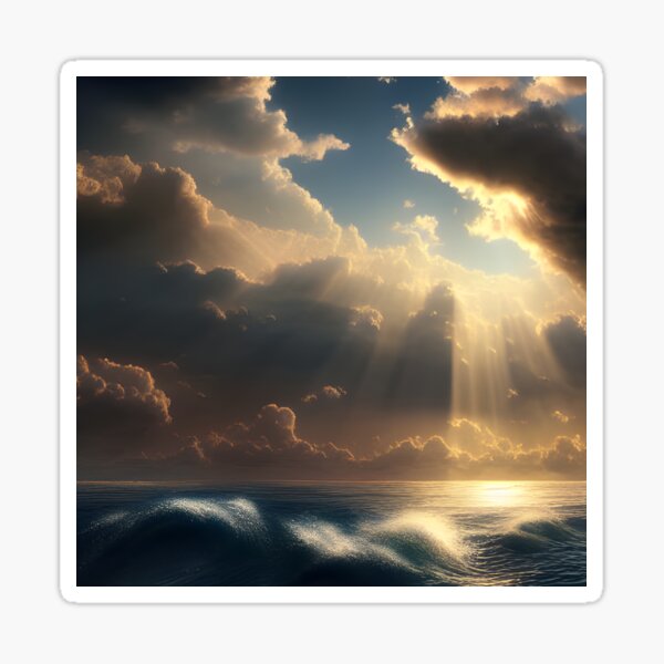 "Sun Rays Reflecting On The Ocean" Sticker for Sale by langfordvenfour ...