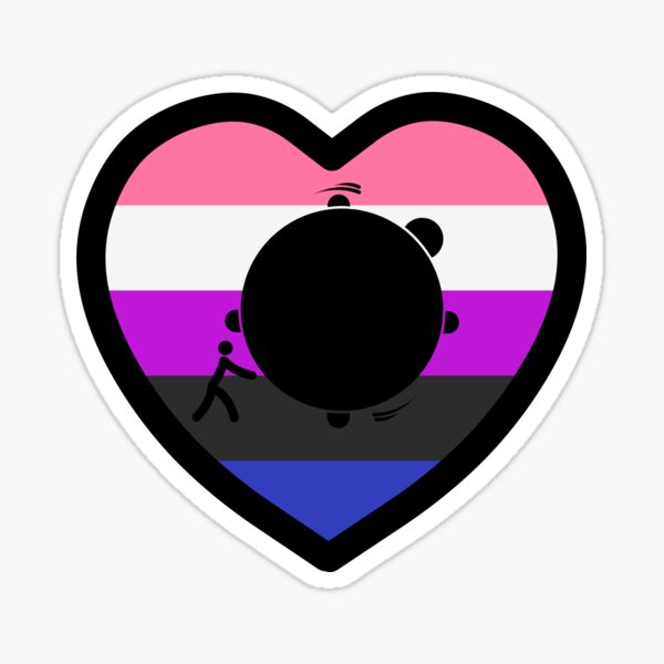 "Inflation Graphic Heart LGBTQIA+ Genderfluid Pride" Sticker for Sale ...