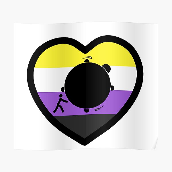 "Inflation Graphic Heart LGBTQIA+ Non Binary Pride" Poster for Sale by JankHyena | Redbubble