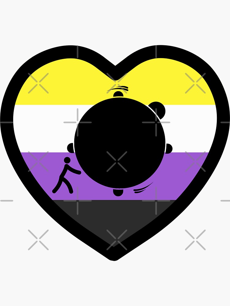 "Inflation Graphic Heart LGBTQIA+ Non Binary Pride" Sticker for Sale by ...