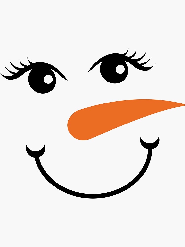 "Girl Snowman Face with Eyelashes - Festive Christmas Snowman Face ...