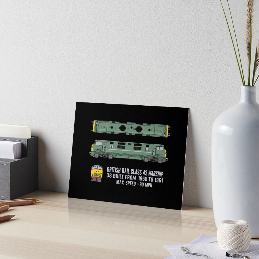 "British Rail Class 42 Warship Locomotive Diagram Gift" Art Board Print ...