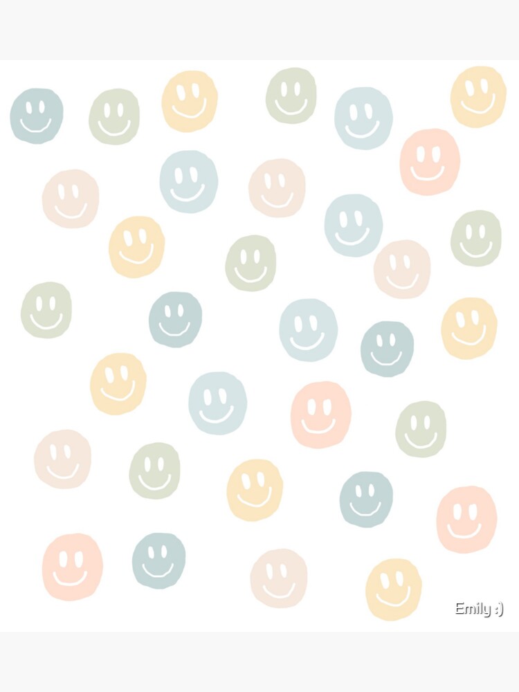 "pastel smiley face print " Sticker for Sale by emilyhamer | Redbubble