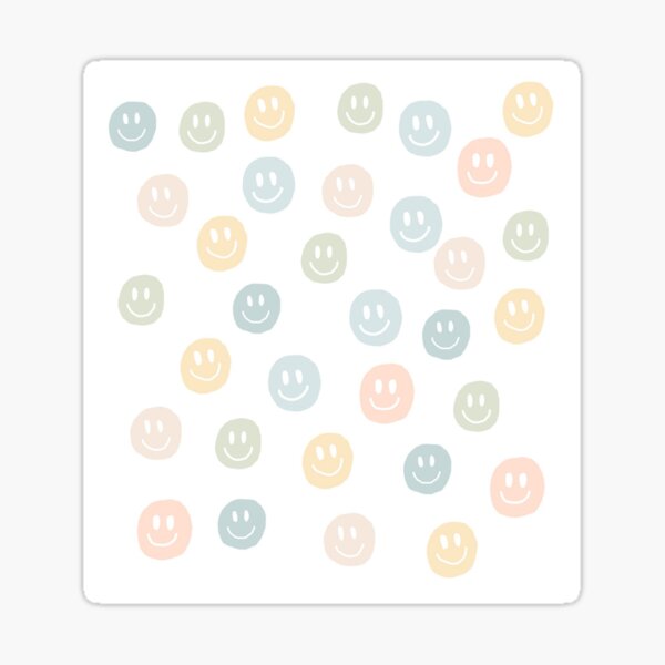 "pastel smiley face print " Sticker for Sale by emilyhamer | Redbubble