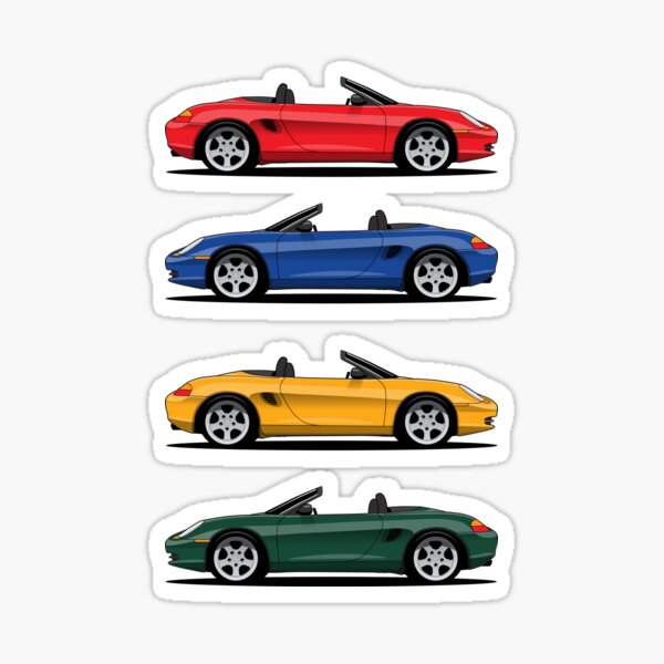 "Porsche 986 Boxster Color Stack Classic Illustration" Sticker for Sale ...