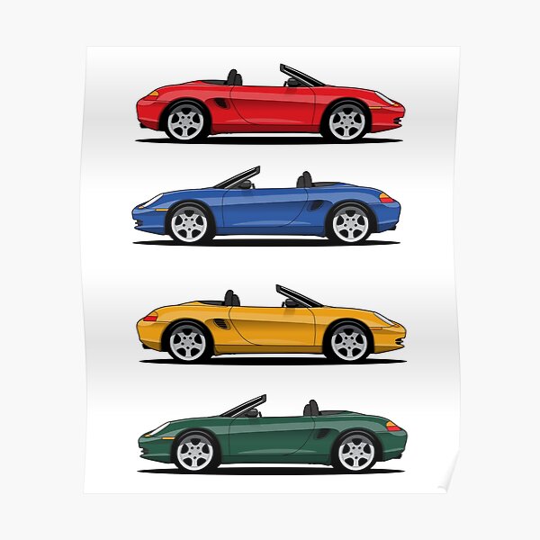 "Porsche 986 Boxster Color Stack Classic Illustration" Poster for Sale ...