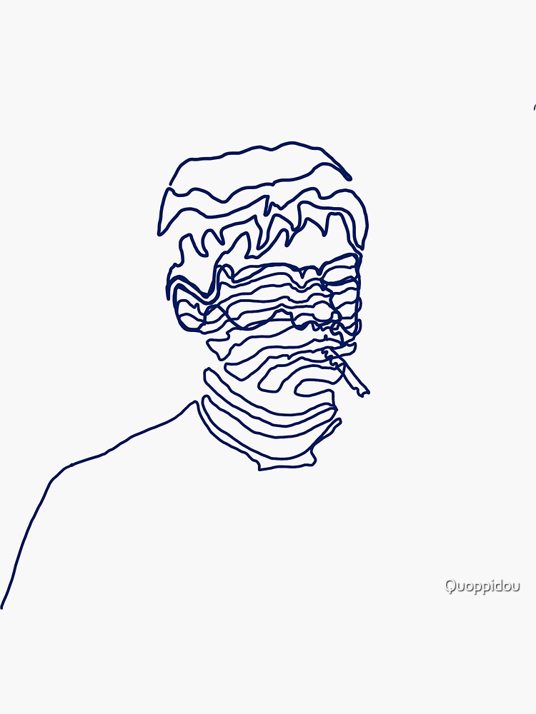 "Line art aesthetic boy" Sticker for Sale by Quoppidou | Redbubble
