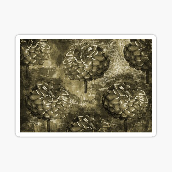 "Sepia Blossomscape" Sticker for Sale by ArticLotusShop | Redbubble