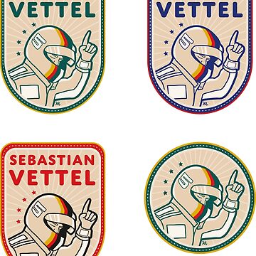 "Sebastian Vettel Sticker Pack" Sticker for Sale by krupa-designs ...