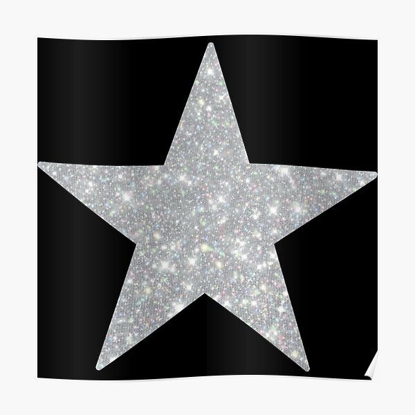 "Silver glitter star" Poster for Sale by Acreatess | Redbubble