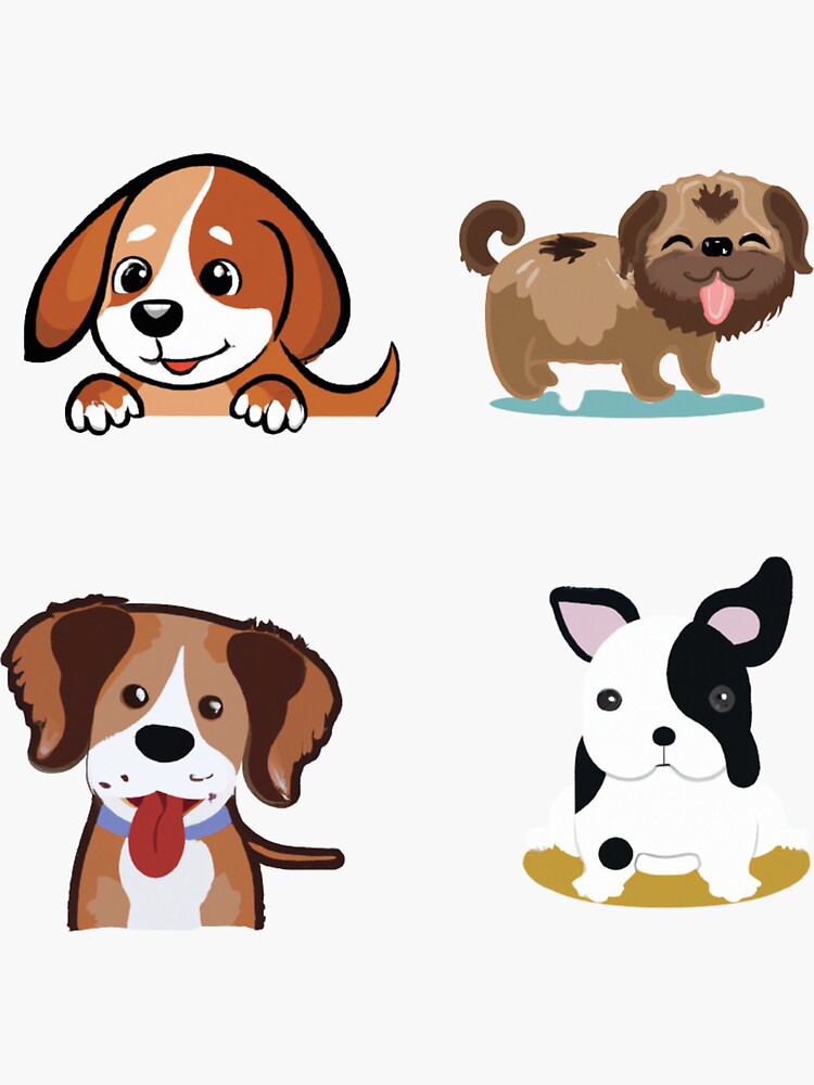 "cute paint dog sticker pack" Sticker for Sale by iCutey | Redbubble