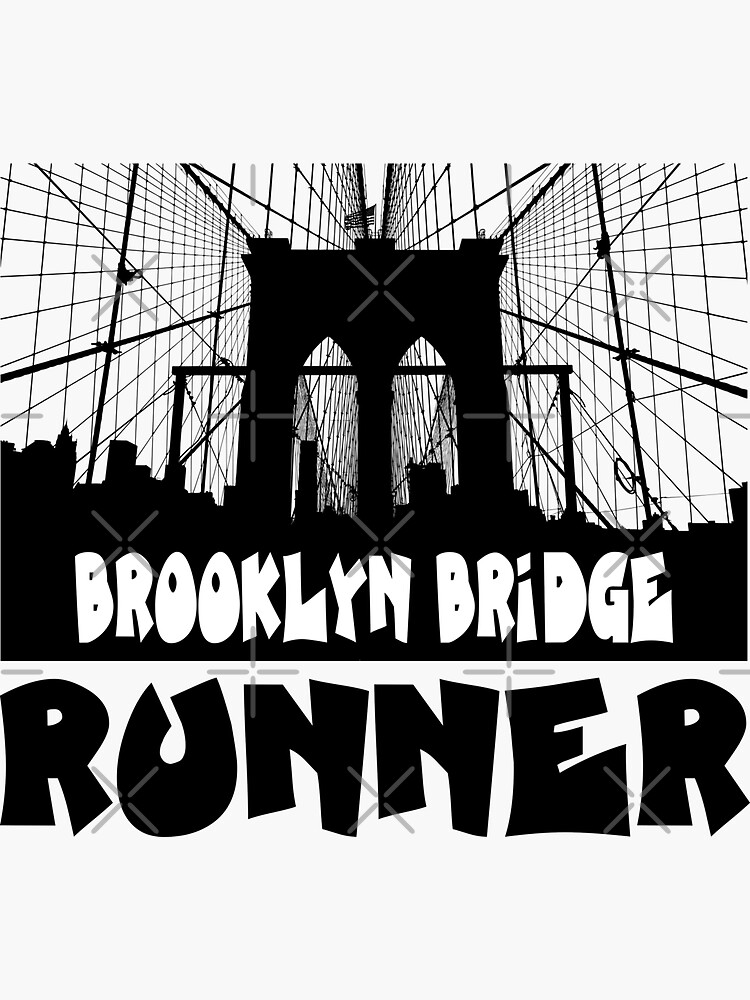 "BROOKLYN BRIDGE RUNNER" Sticker for Sale by DomGDesign | Redbubble