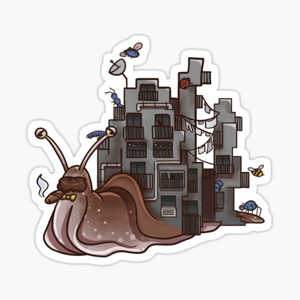 "Slumlord Snail Landlord " Sticker for Sale by LarissaD-Art | Redbubble