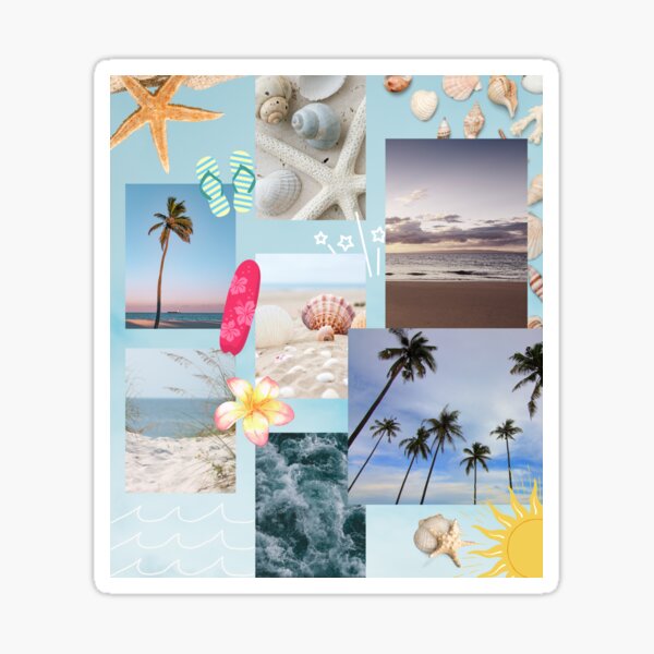 "Fun Beachy Collage - Day at The Beach" Sticker for Sale by madiwestdal ...