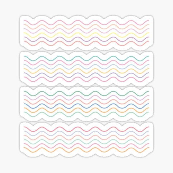 "Pastel Wavy Lines" Sticker for Sale by darayesha55 | Redbubble