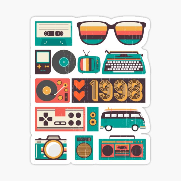 "Legends Awesome are born Retro Vintage made in 1998 19th" Sticker by ...