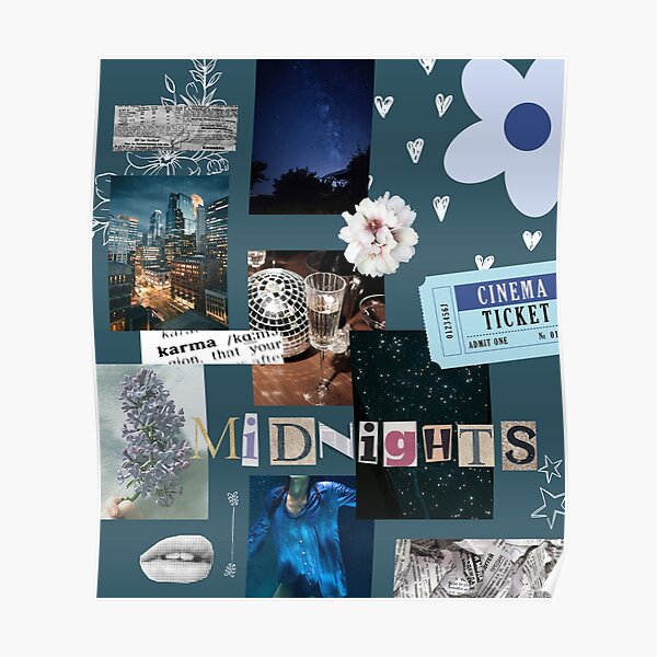 "Taylor Swift Midnights Collage Print" Poster for Sale by madiwestdal ...