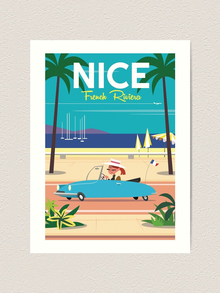"NIce-French Riviera poster" Art Print for Sale by GAGodel | Redbubble