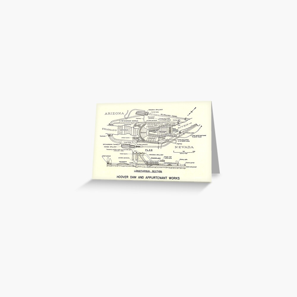 "Hoover Dam Blueprint c. 1930" Poster for Sale by Daniel Hagerman ...