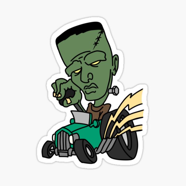 "Frankenstein's Monster Hot Rod Tattoo" Sticker for Sale by ...